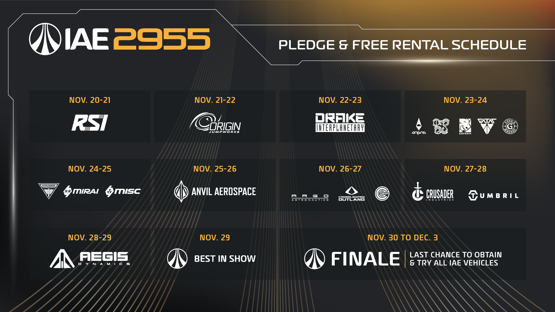 IAE 2955 - Save the Date - Roberts Space Industries | Follow the ...